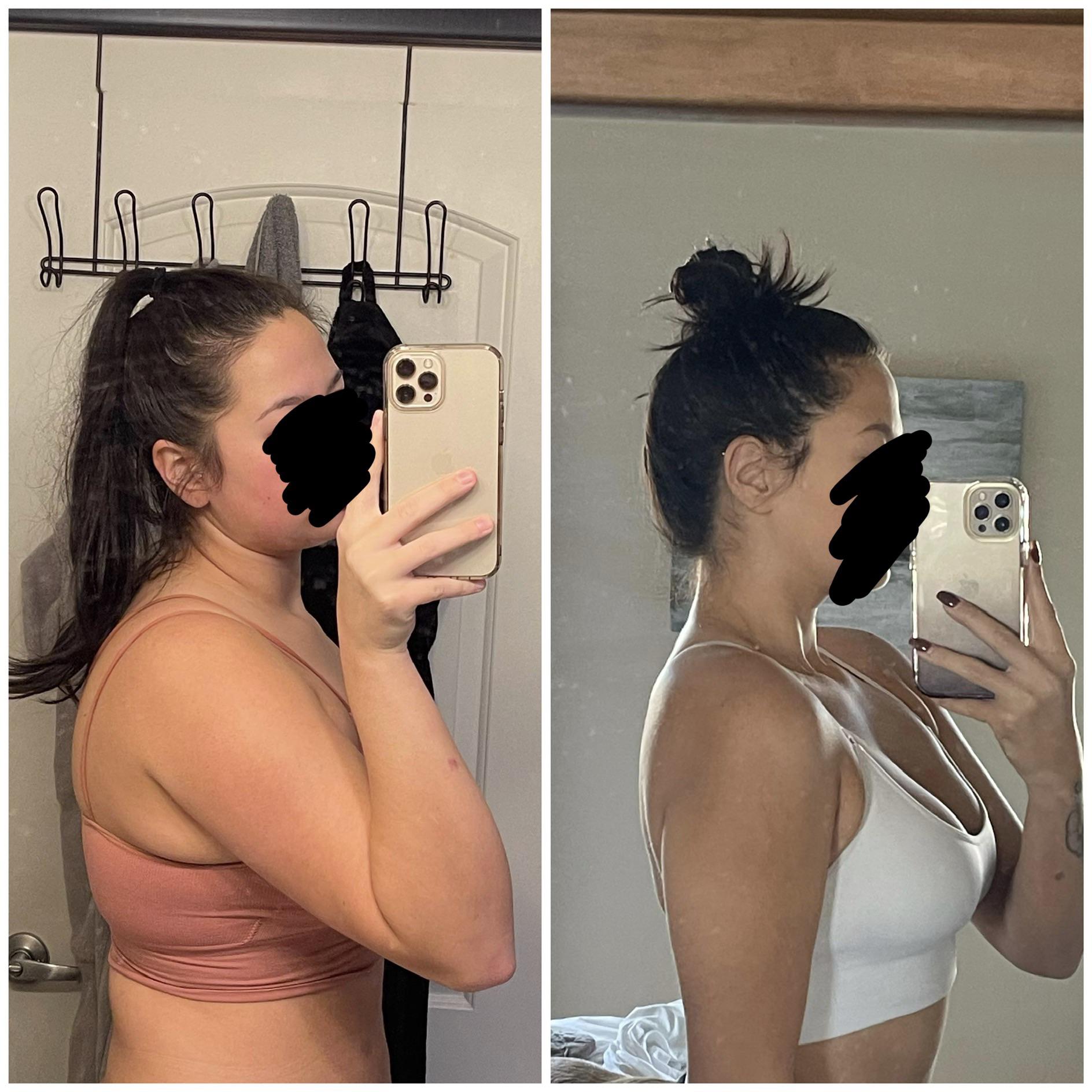 5 Feet 9 Female 45 Lbs Fat Loss Before And After 190 Lbs To 145 Lbs